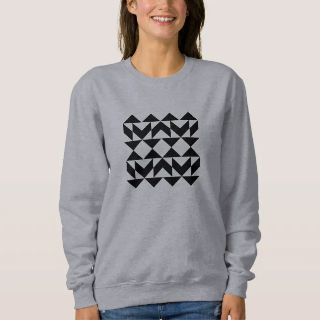 Modern Geometric Shapes Art in Black and White Sweatshirt | Zazzle