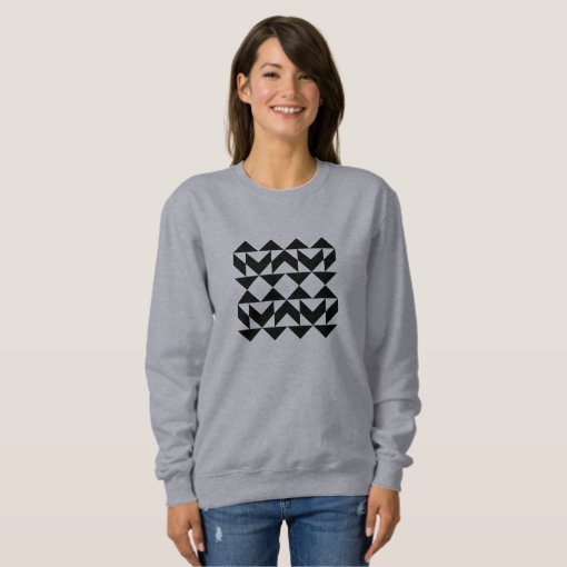 Modern Geometric Shapes Art in Black and White Sweatshirt | Zazzle