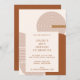 Modern Geometric Shapes Line Terracotta Birthday Invitation | Zazzle