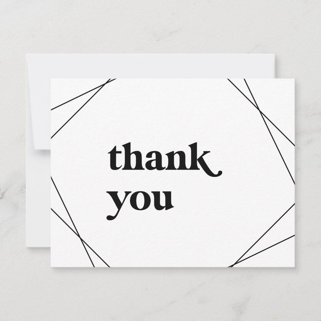 Modern Geometric Thank You Card | Zazzle