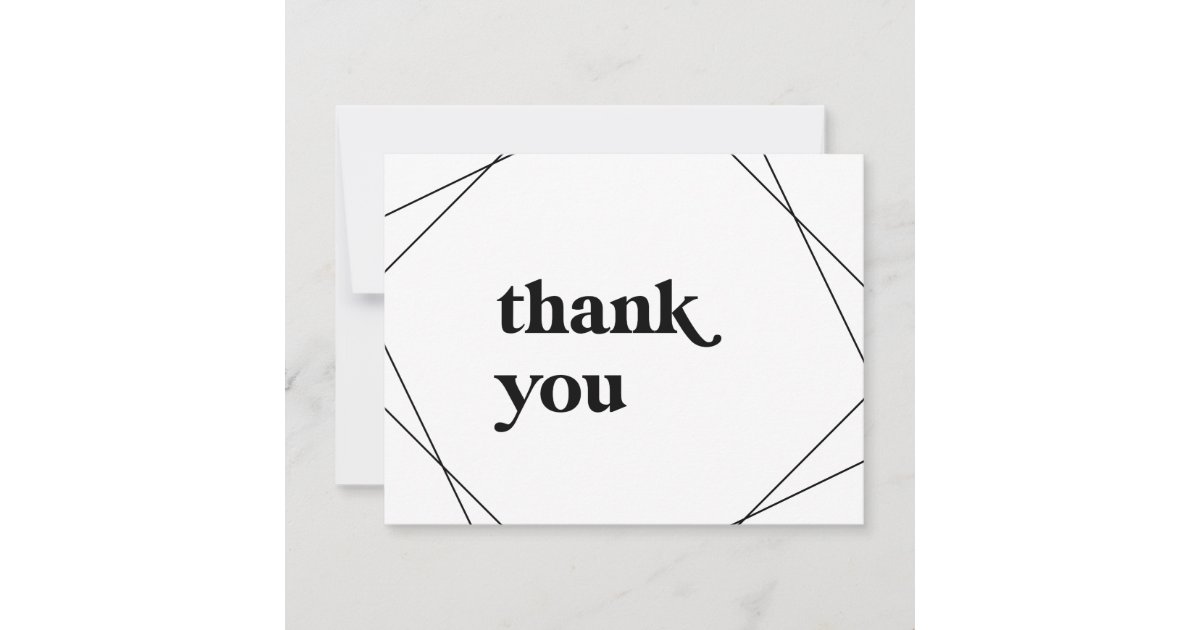 Modern Geometric Thank You Card | Zazzle
