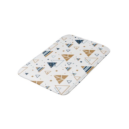 Modern Geometric Triangles Pattern 2 Bath Mat | Zazzle
