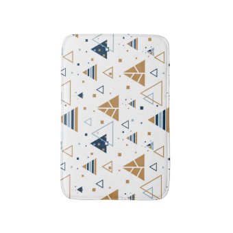 Modern Geometric Triangles Pattern 2 Bath Mat | Zazzle