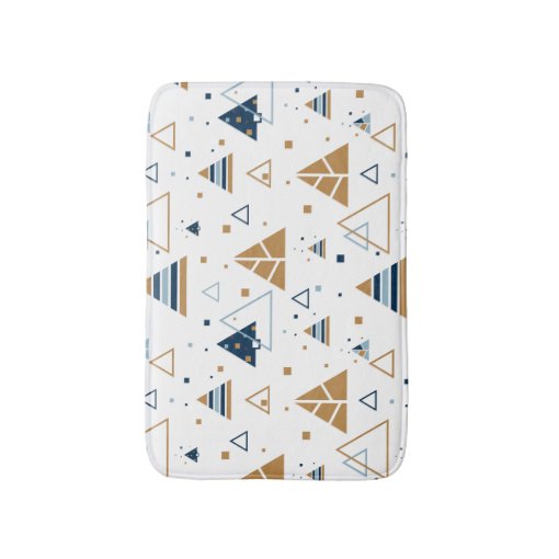 Modern Geometric Triangles Pattern 2 Bath Mat | Zazzle