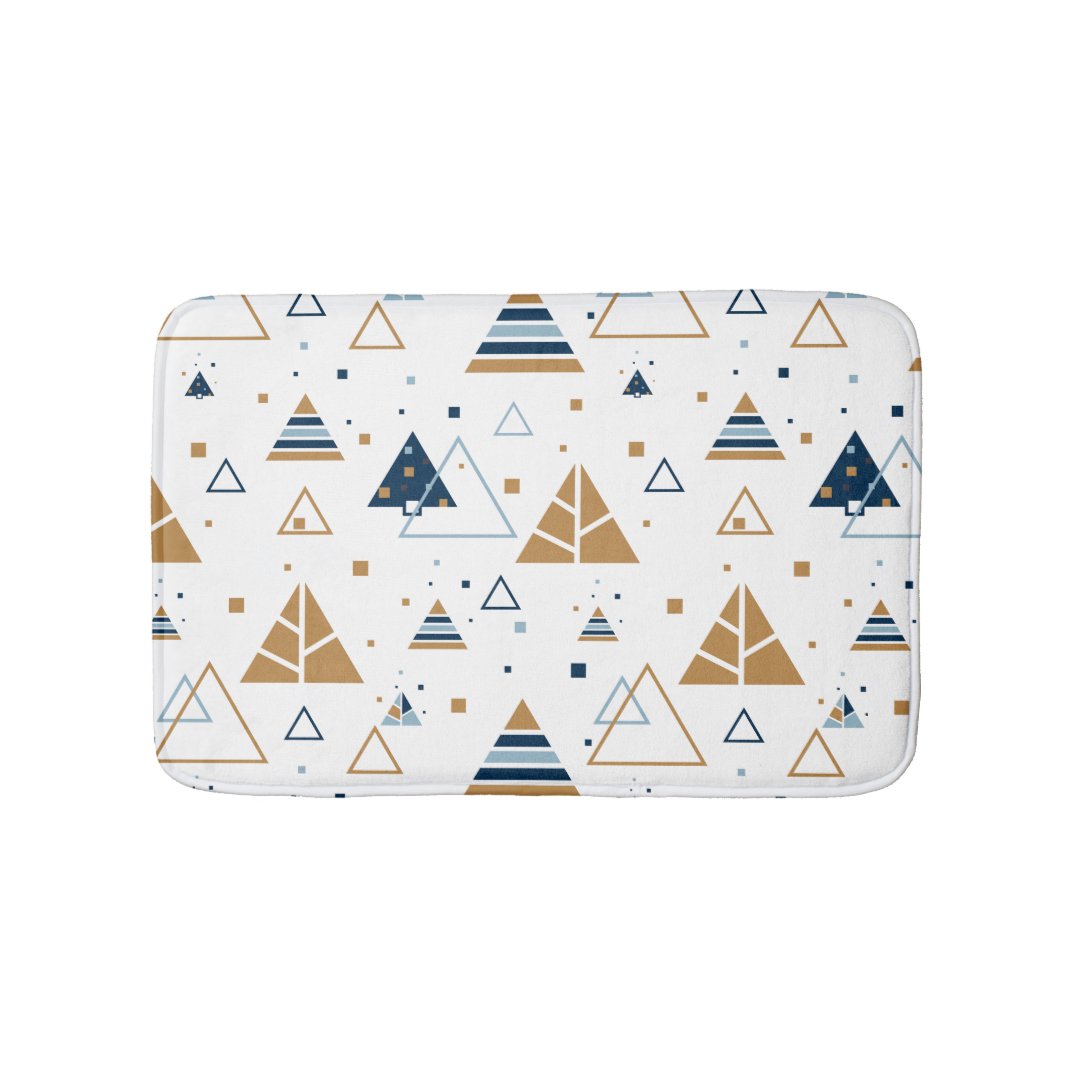 Modern Geometric Triangles Pattern 2 Bath Mat | Zazzle
