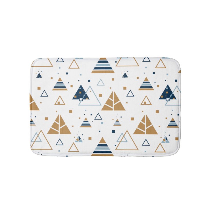 Modern Geometric Triangles Pattern 2 Bath Mat | Zazzle