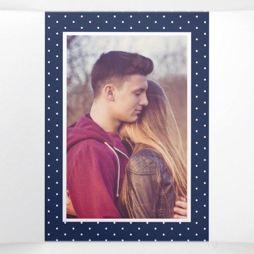 Modern Geometric Triangles Photo Wedding Tri-Fold Invitation | Zazzle