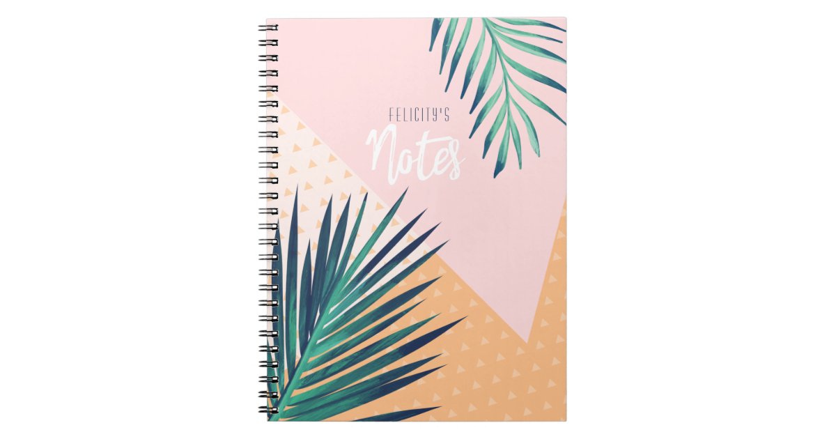 Modern Geometric & Tropical Palm Foliage Notebook | Zazzle