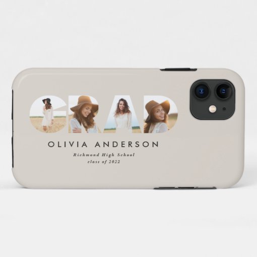 Modern geometric typography photo arch graduation Case-Mate iPhone case ...
