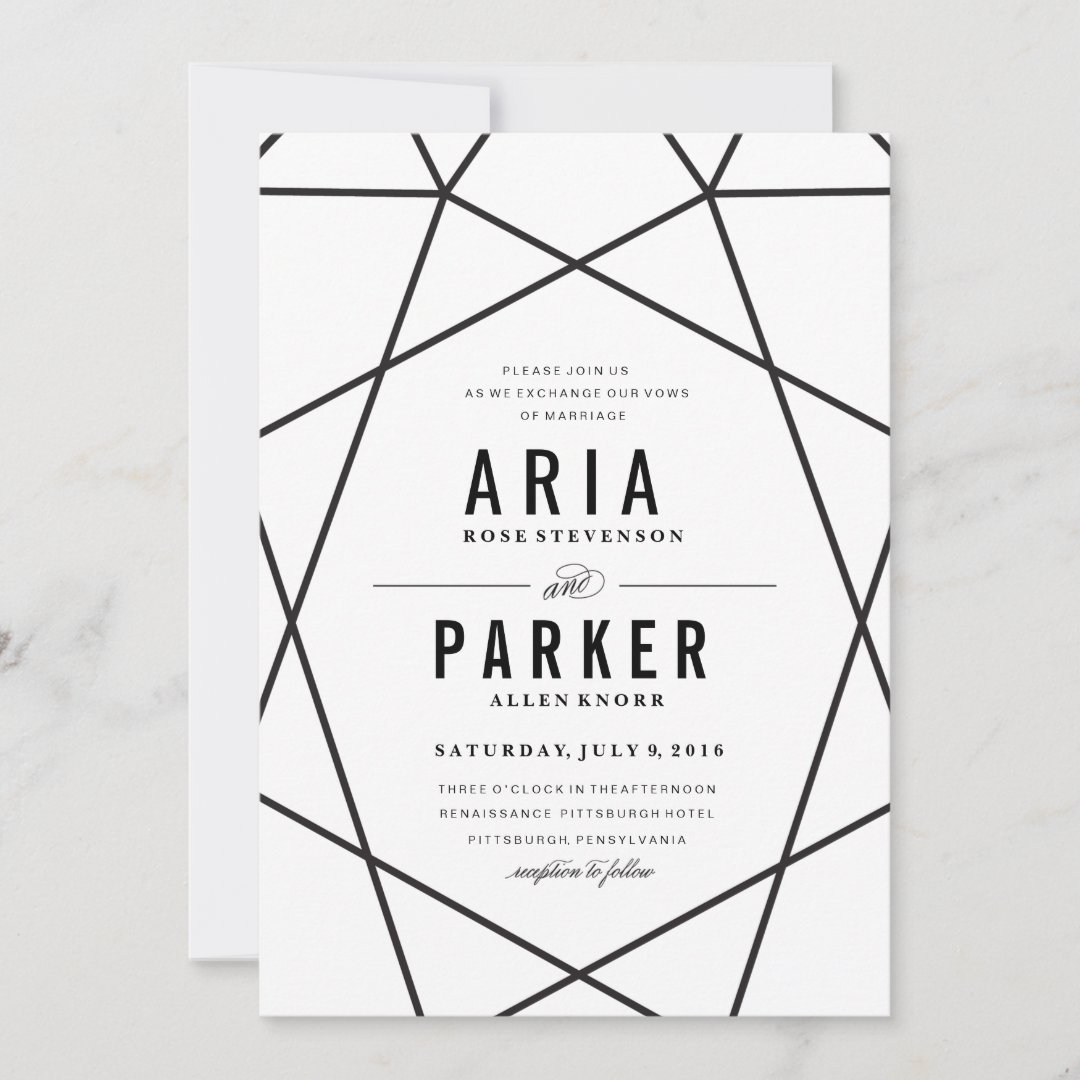 Modern Geometric Wedding Invitation | Zazzle