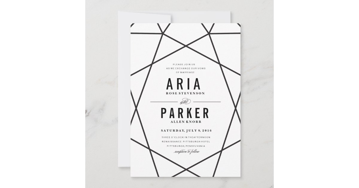 Modern Geometric Wedding Invitation | Zazzle