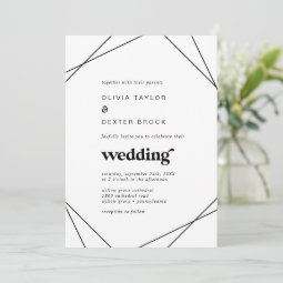 Modern Geometric Wedding Invitation | Zazzle