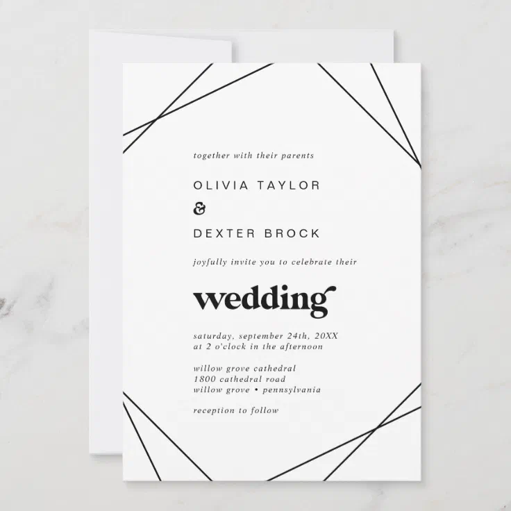 Modern Geometric Wedding Invitation | Zazzle