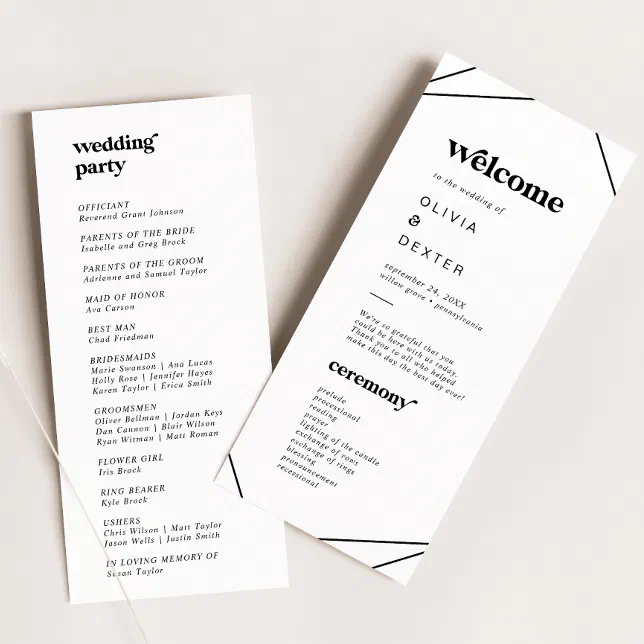 Modern Geometric Wedding Program | Zazzle