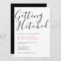 Modern Getting Hitched Typography Wedding Invitation | Zazzle