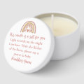 Modern Girl Baby Shower Boho Rainbow Prayer Mini Candle Favors | Zazzle