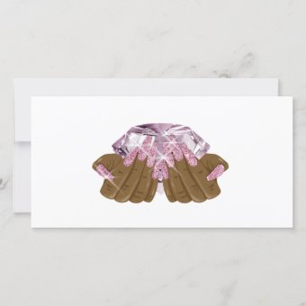 modern girly gift card nails diamond | Zazzle