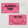 Modern Girly Pink Playdate Fun Doodle School End Business Card | Zazzle