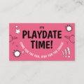Modern Girly Pink Playdate Fun Doodle School End Business Card | Zazzle