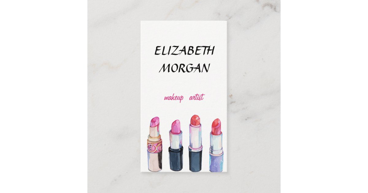 Modern Girly Professional ,Lipsticks Business Card | Zazzle
