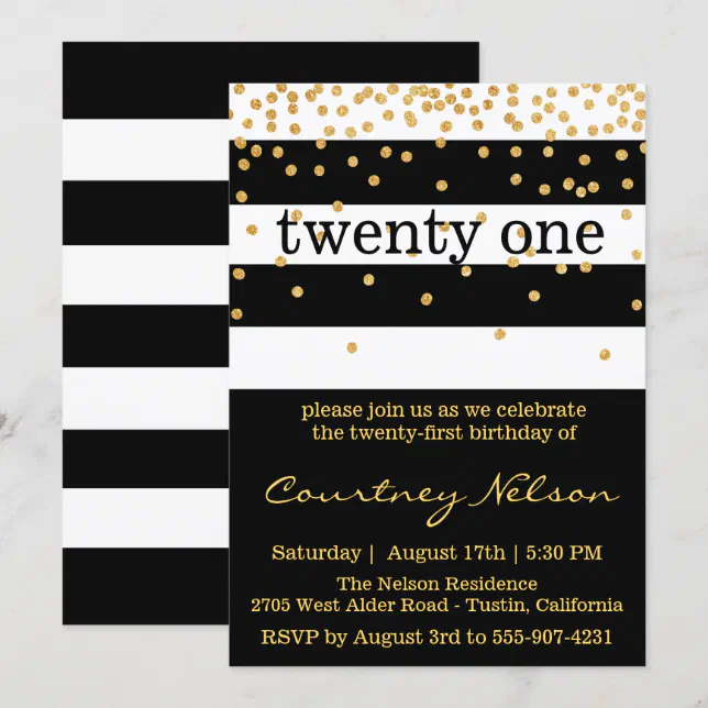 Modern Glam Birthday Invitation | Zazzle