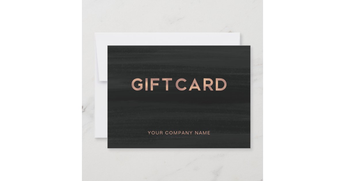 Modern Glam Black and Rose Gold | Gift Card | Zazzle