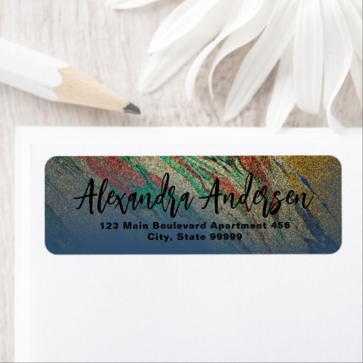 Modern Glam Luxury Stylish Abstract Glitter Label | Zazzle