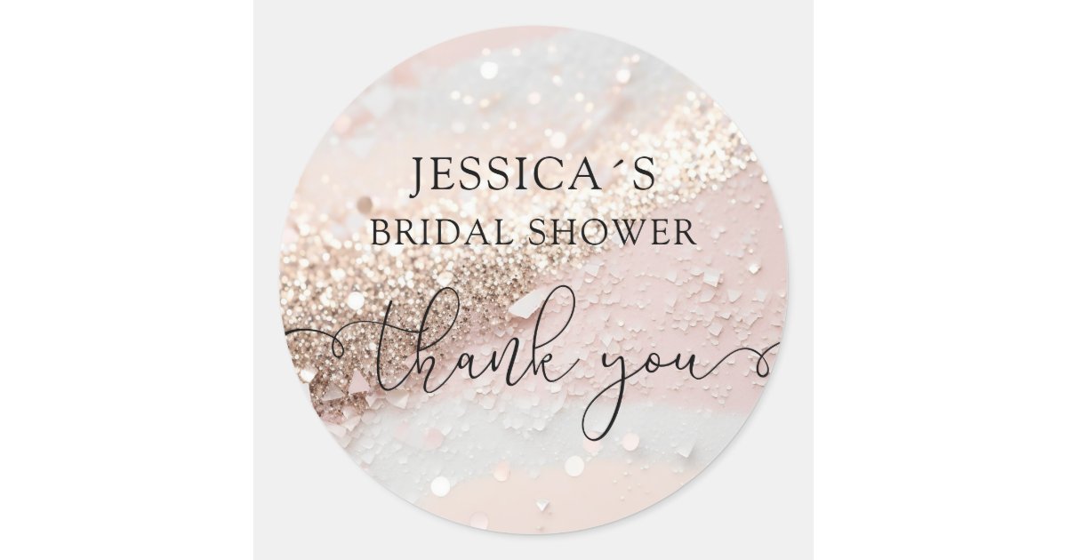 Modern Glamour Glitter Classic Round Sticker | Zazzle