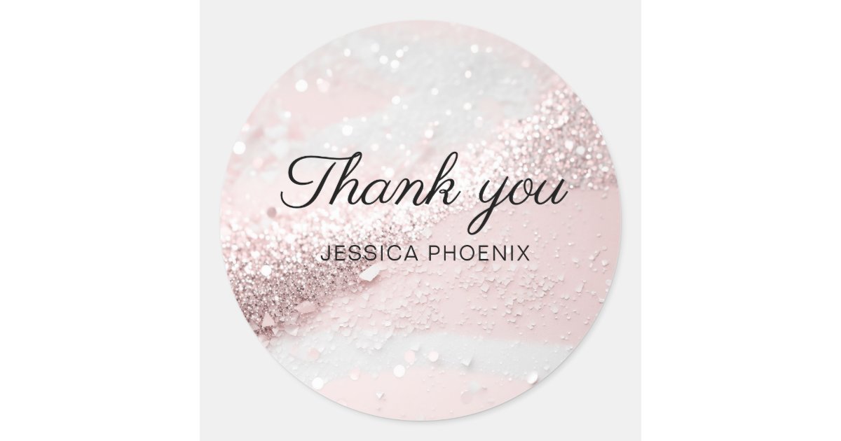 Modern Glamour Glitter Classic Round Sticker | Zazzle