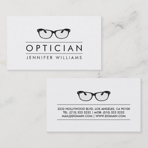 Modern Glasses Optician Business Card | Zazzle