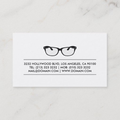 Modern Glasses Optician Business Card | Zazzle