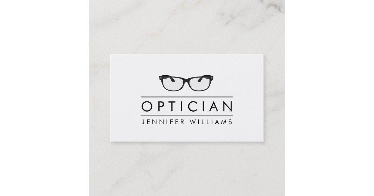 Modern Glasses Optician Business Card | Zazzle