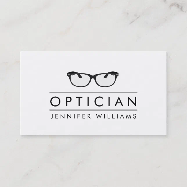 Modern Glasses Optician Business Card | Zazzle