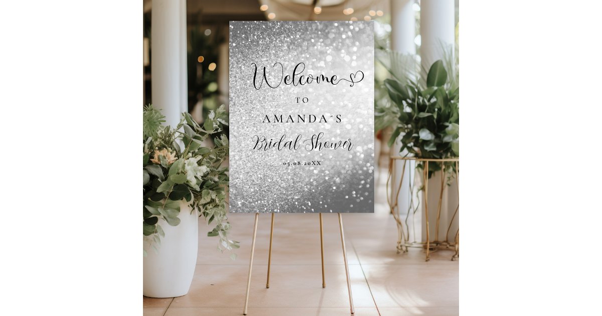 Modern, Glitter Bridal Shower Foam Board | Zazzle