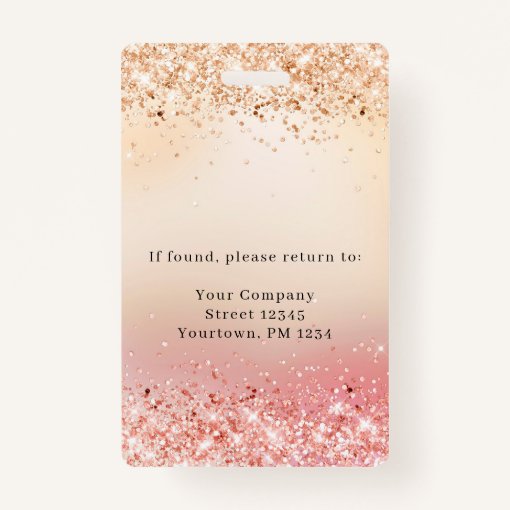 Modern Glitter Gold Employee Photo ID Badge | Zazzle