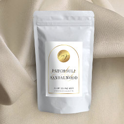 Modern Gold Arch Lux Logo Waterproof Product Label | Zazzle