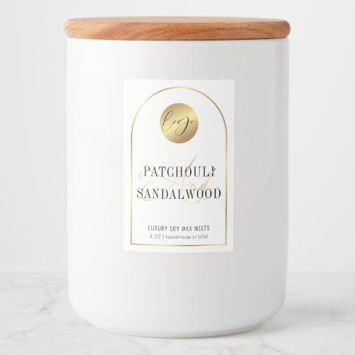 Modern Gold Arch Lux Logo Waterproof Product Label | Zazzle