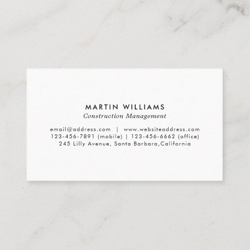 Modern Gold & Black Building Construction Service Business Card | Zazzle