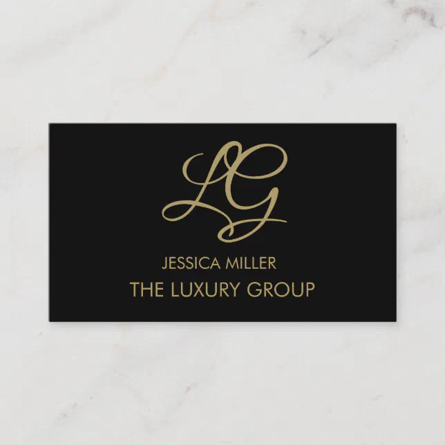 Modern Gold Black Tie Luxury Elegant Script Logo Calling Card | Zazzle
