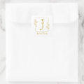 Modern Gold Botanical Monogram Letter J Square Sticker | Zazzle
