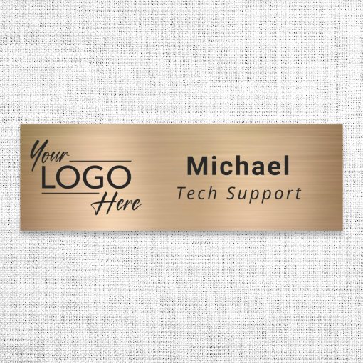 Modern Gold Business Logo Name Tag | Zazzle