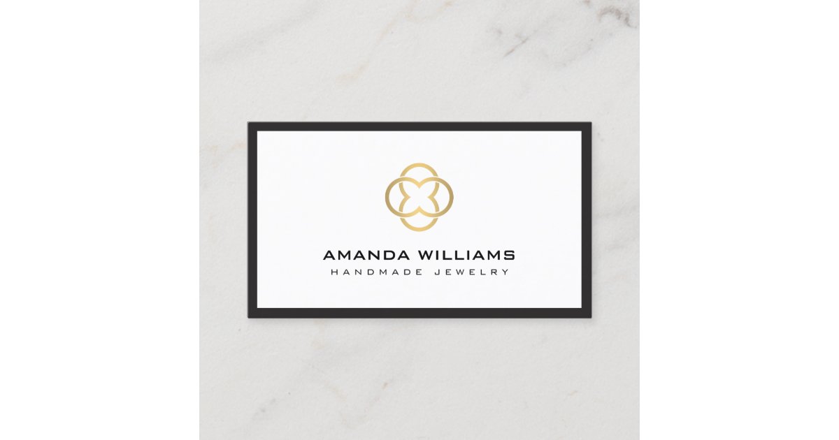 Modern Gold Clover Logo Designer Business Card | Zazzle