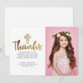 Modern Gold Cross Photo Confirmation Thank You | Zazzle