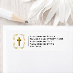 Modern Gold Cross Return Address Label | Zazzle
