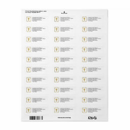 Modern Gold Cross Return Address Label | Zazzle