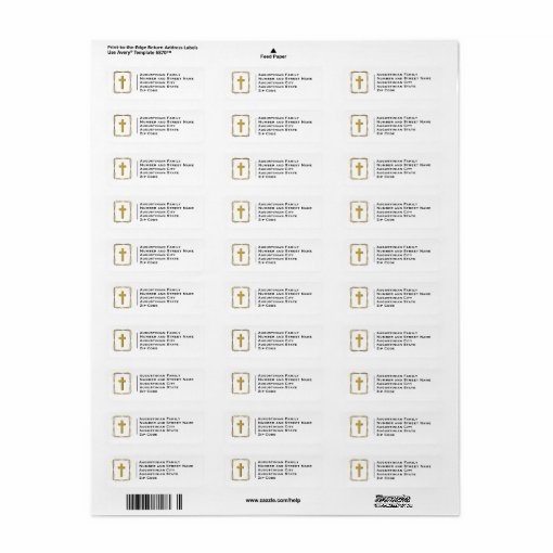 Modern Gold Cross Return Address Label | Zazzle