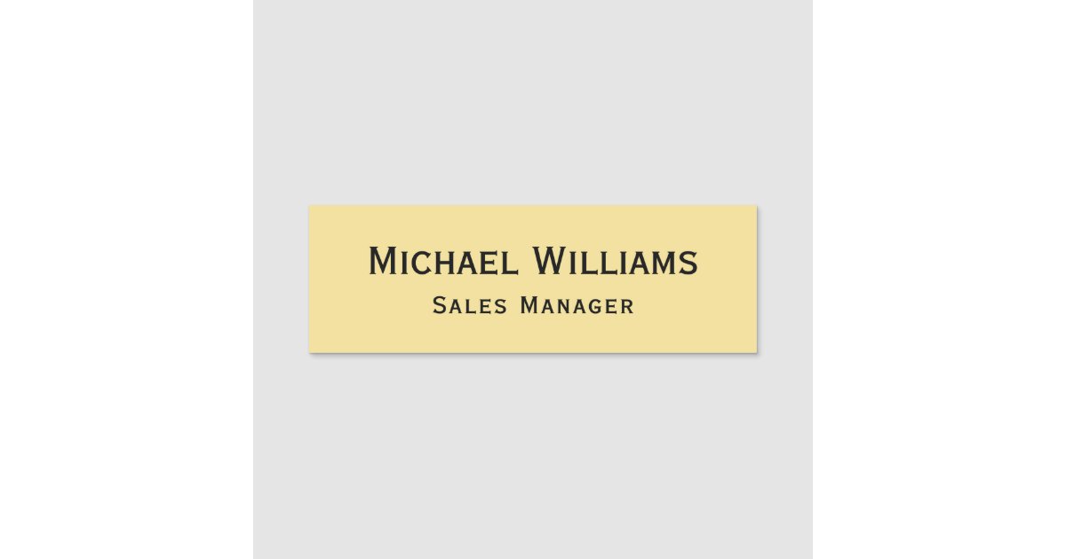Modern Gold Employee Business Corporate Office ID Name Tag | Zazzle