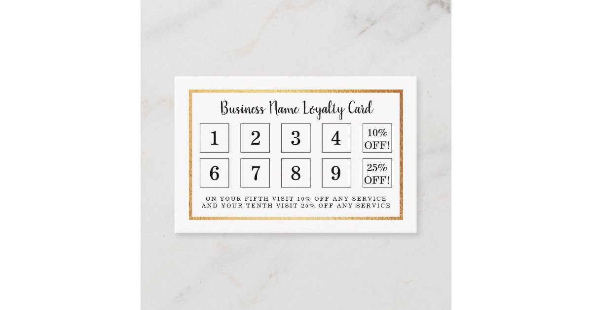 Modern Gold Foil - Loyalty Card | Zazzle