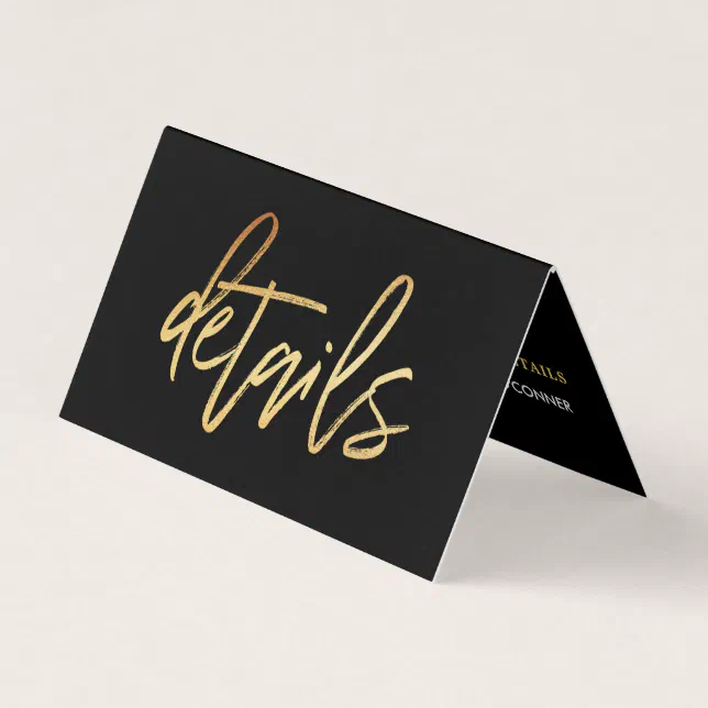 Modern Gold Foil Script with Photo Detail Card | Zazzle