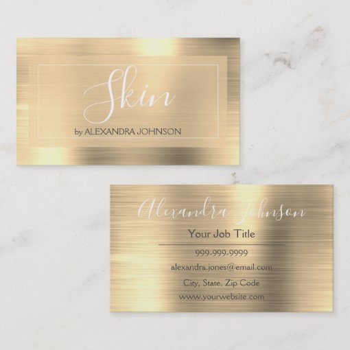 Modern Gold Foil Skin Care Business Card | Zazzle